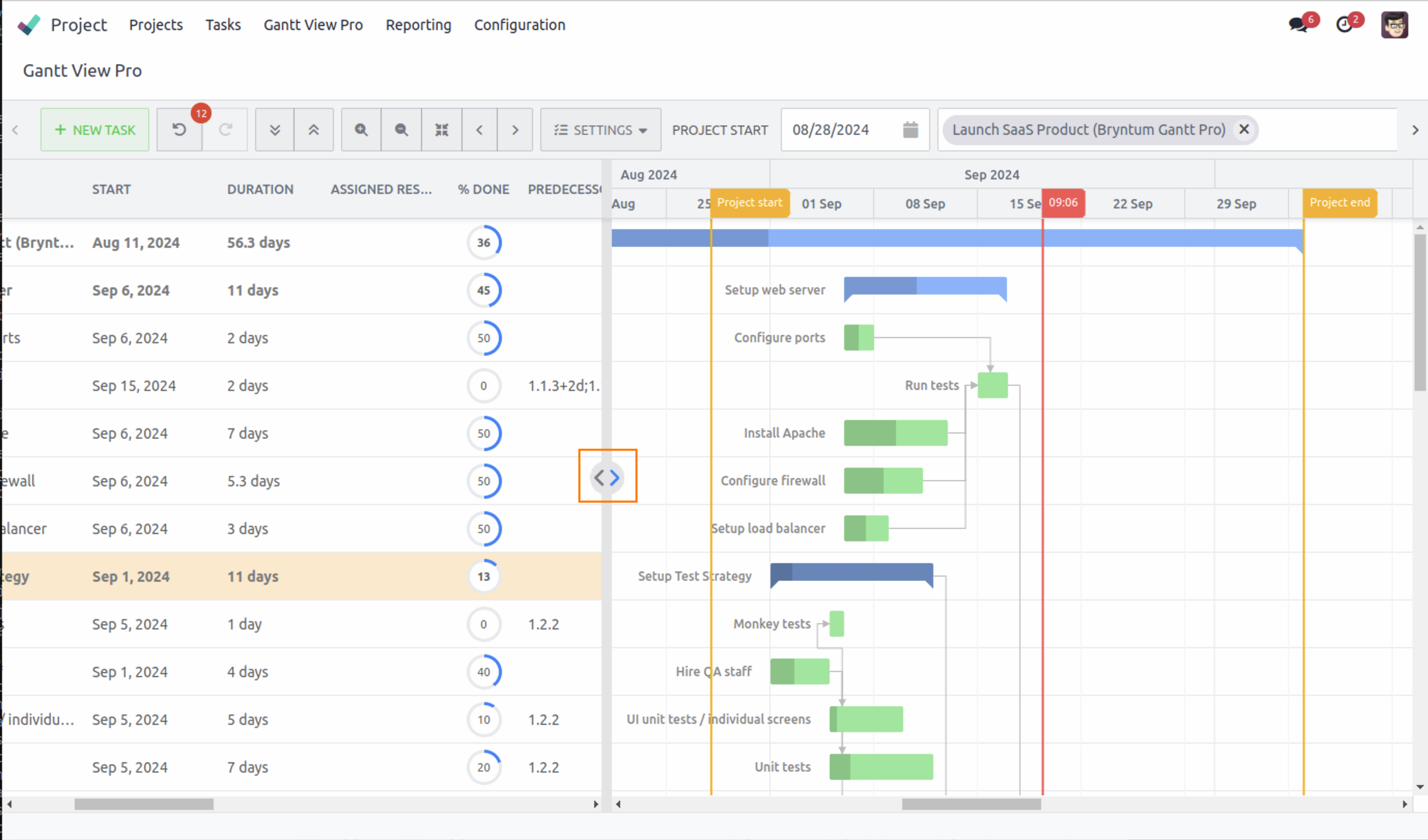 Bryntum Gantt for Odoo Docs